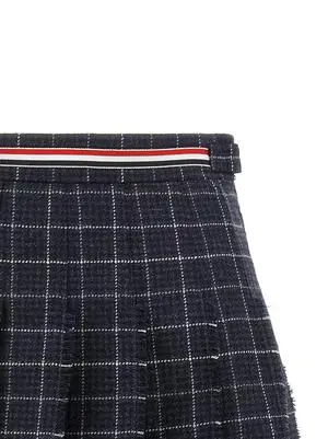 Thom Browne Rwb' Pleated Tweed Skirt