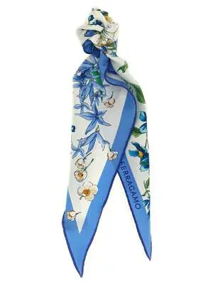 FERRAGAMO Primavera' Print Diamond Scarf - Blue
