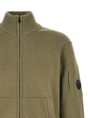 C.P. COMPANY Lambswool Grs' Cardigan With Lens Detail