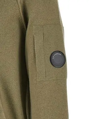 C.P. COMPANY Lambswool Grs' Cardigan With Lens Detail