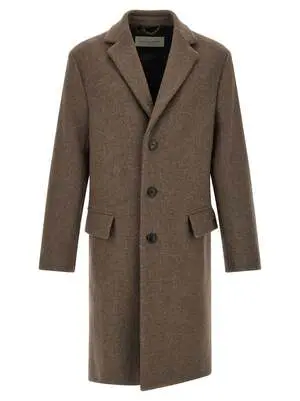Dries Van Noten Rustic' Wool Coat - Brown