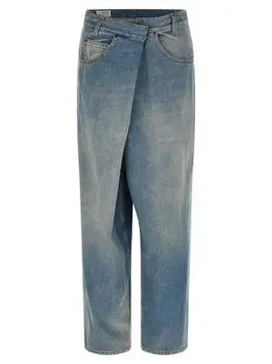 MAISON MARGIELA Wrap' Asymmetric Closure Jeans - Blue