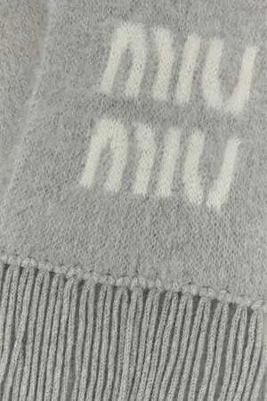 Miu Miu Grey Mohair Blend Scarf
