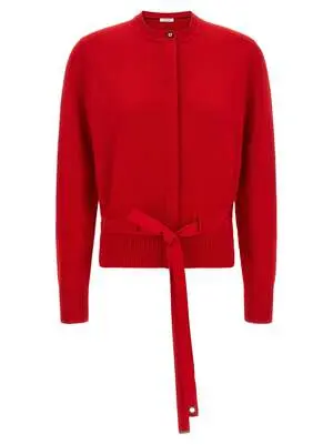 FERRAGAMO Belted Cardigan - Red