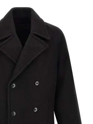 LEMAIRE Double-breasted Coat - Black