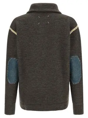 MAISON MARGIELA Elbow Patch Quarter-zip Reversible Sweater