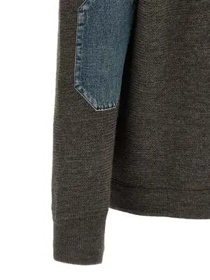 MAISON MARGIELA Elbow Patch Quarter-zip Reversible Sweater