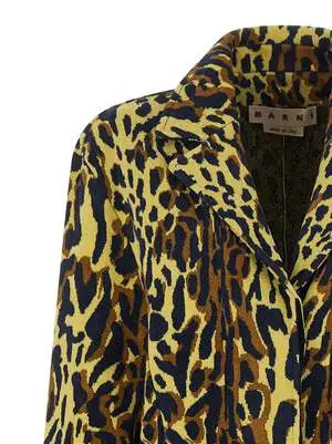 Marni Animalier Jacquard Wool Coat - Multicolor