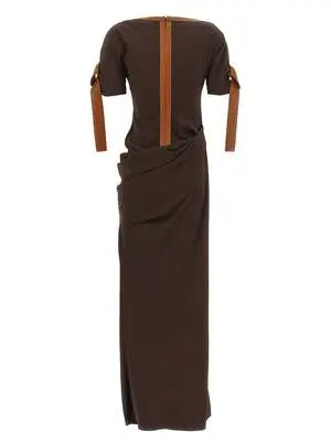 FERRAGAMO Dress With Leather Straps