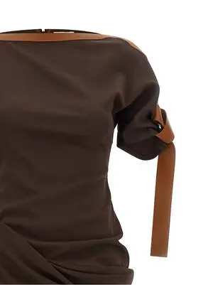 FERRAGAMO Dress With Leather Straps