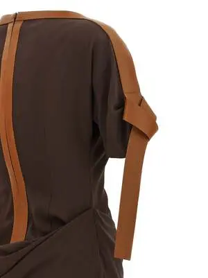 FERRAGAMO Dress With Leather Straps