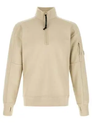 C.P. COMPANY Diagonal Raised' Sweatshirt With Lens Detail - Cream