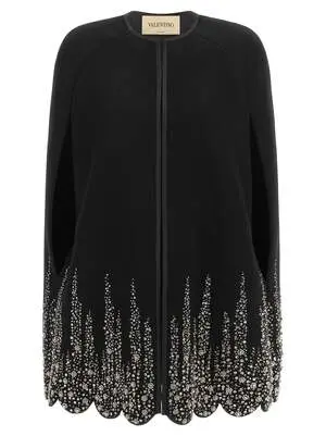 Valentino Garavani Compact Drap Cape - Black