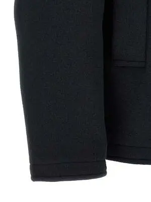Stone Island Double-breasted Coat With Logo Badge