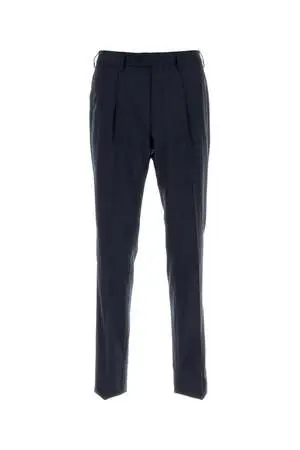 Brioni Navy Stretch Wool Pant - Blue