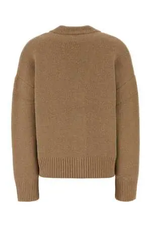 AMI Paris Camel Alpaca Blend Cardigan - Brown