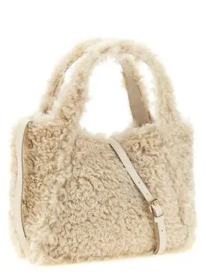 Stella McCartney Shearling Logo Shopping Bag