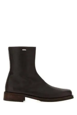 Our Legacy Dark Leather Camion Ankle Boots - Brown