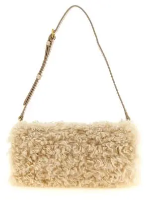 Stella McCartney Shearling Clutch - Cream