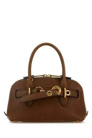 Miu Miu Caramel Leather Mini Aventure Handbag - Brown