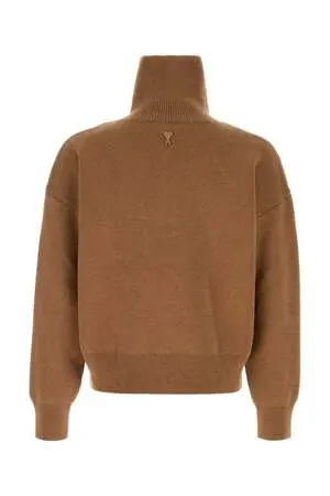 AMI Paris Camel Wool Sweater