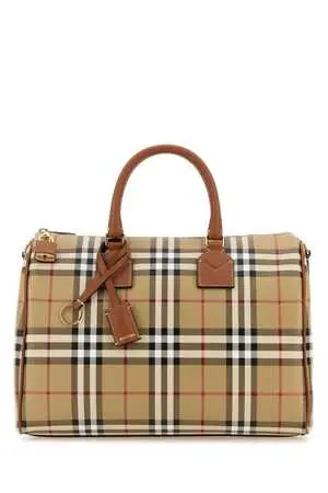 Burberry Printed Canvas Medium Check Handbag - Multicolor