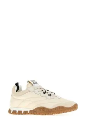 Miu Miu Sand Re-nylon And Suede Sneakers
