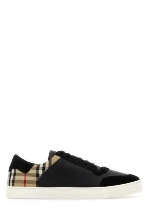 Burberry Leather And Fabric Sneakers - Black