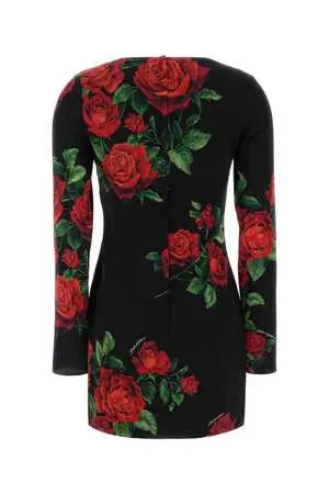 Dolce & Gabbana Printed Stretch Silk Mini Dress