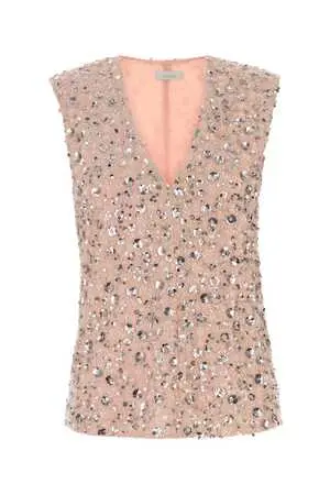 Rabanne Embellished Crepe Top - Multicolor