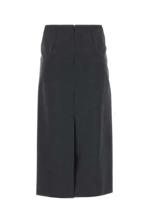 JIL SANDER Dark Grey Wool Blend Skirt