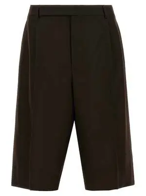 Saint Laurent Flannel Bermuda Shorts - Brown