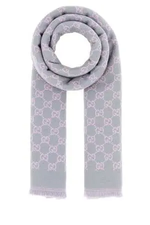 Gucci Gucci Women Embroidered Wool Blend Scarf Multicolor