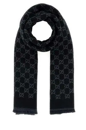 Gucci Embroidered Wool Blend Scarf - Multicolor