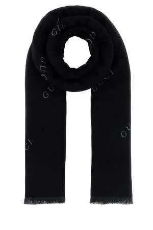 Gucci Embroidered Wool Blend Scarf - Multicolor