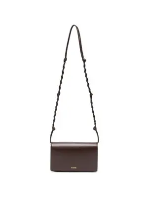 JIL SANDER Tangle Leather Wallet On Chain - Brown