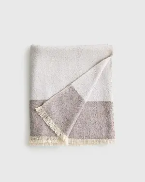 Quince Silk Cashmere Striped Boucle Throw