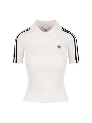 Adidas Ribbed Short Sleeve Polo Shirt