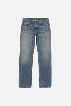 Acne Studios Bingo Jeans With Leather Patch - Midblue