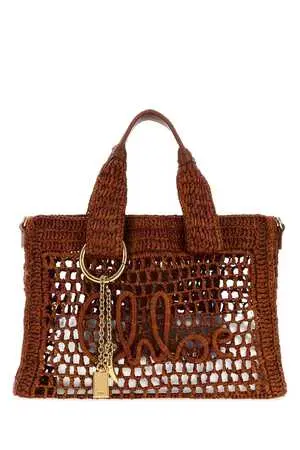 Chloé Raffia Banana Shopping Handbag