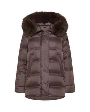 Peuterey Hooded Down Puffer Parka With Fur Trim