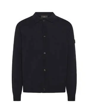 Peuterey Knit Button-front Cardigan Shirt - Blu Grafite