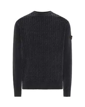 Peuterey Cable-knit Crewneck Sweater - Blu Grafite