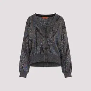 Missoni Metallic Knit Button-front Cardigan