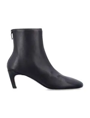 TOTEME Toteme Soft Nappa Ankle Boots With Mid Heel And Back Zip Nero