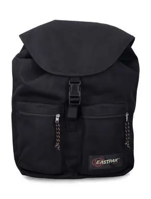 EASTPAK Canvas Roll-top Backpack With Front Zip Pockets - Nero