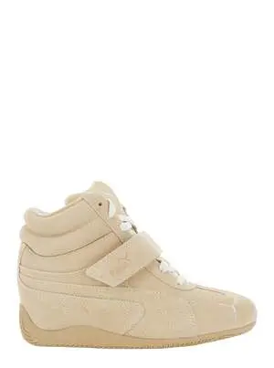 PUMA Speedcat Wedge Wns Tech Fabric Lace-up Sneakers With 8 Cm Heel - Beige