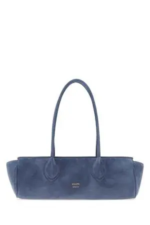 Khaite Donna Suede Shoulder Handbag With 30cm X 10cm X 11cm Dimensions - Light Blue