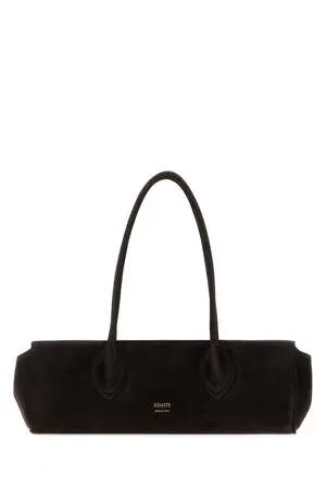 Khaite Donna Suede Shoulder Handbag, 30 Cm - Brown
