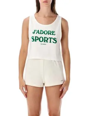 Sporty & Rich Graphic Cropped Tank Top - Verde